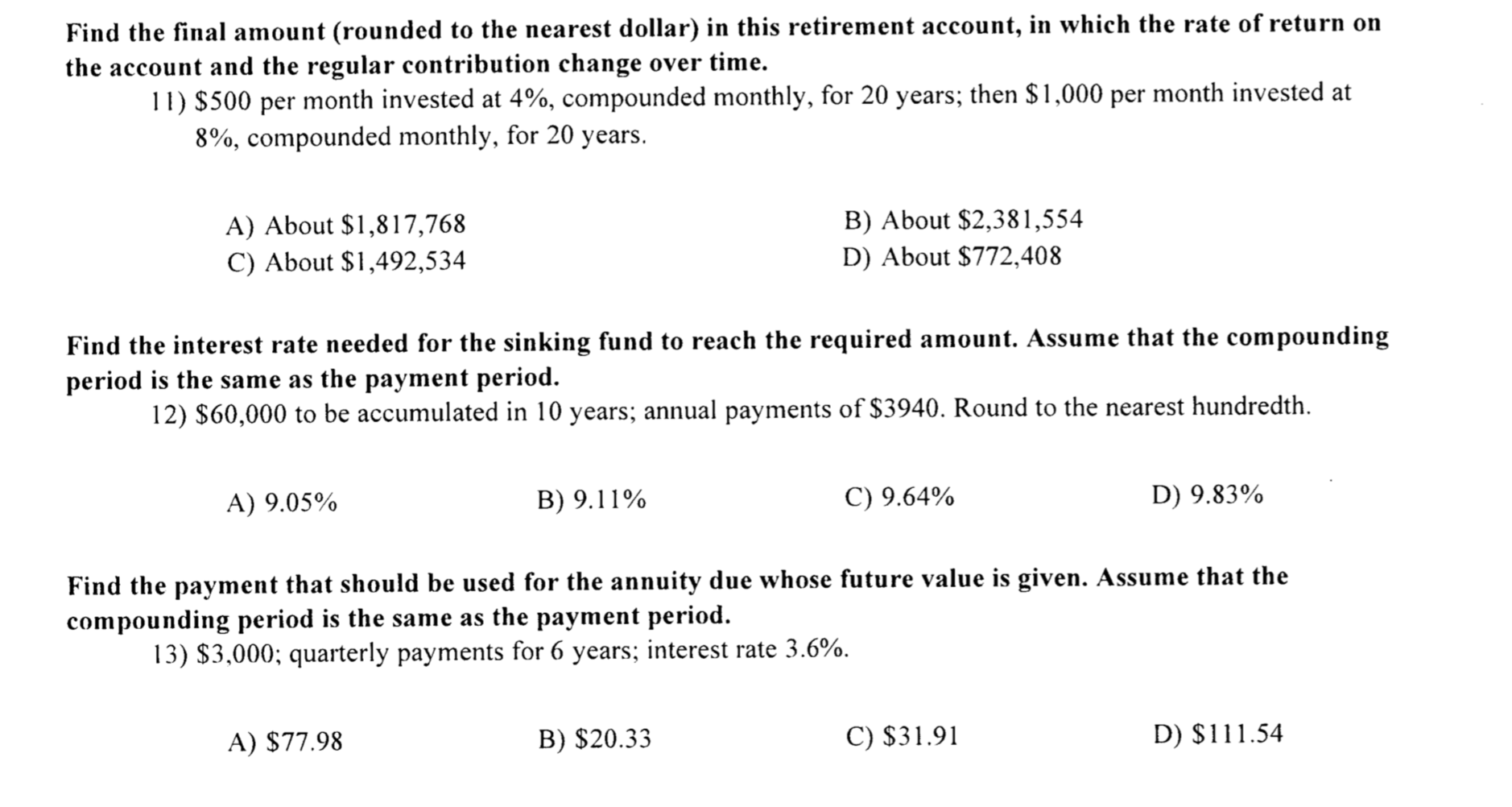 Solved Find the final amount (rounded to the nearest dollar) | Chegg.com