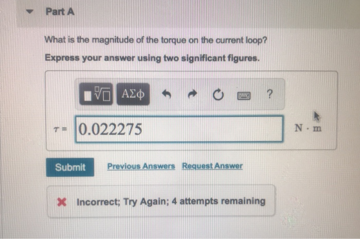 Solved Constants A square current loop 5.5 cm on each side | Chegg.com