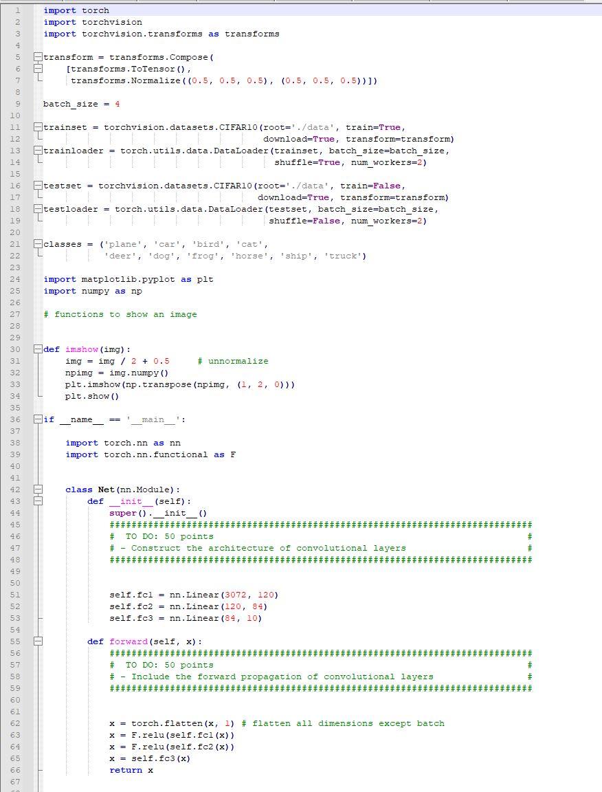 Solved TO DO: 1. Construct the architecture of convolutional | Chegg.com