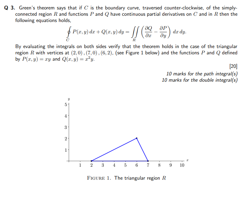 Solved Q 3. ﻿Green's theorem says that if C ﻿is the boundary | Chegg.com