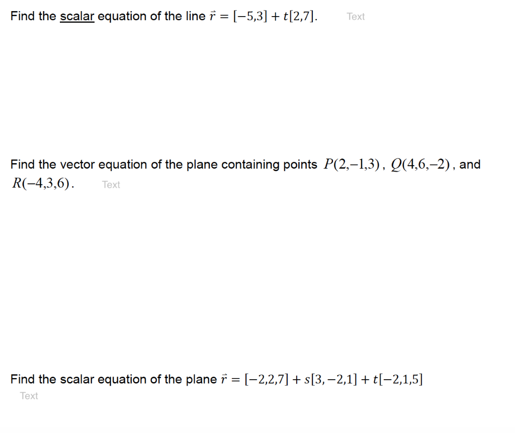 Solved Find the scalar equation of the line v = (-5,3] + | Chegg.com