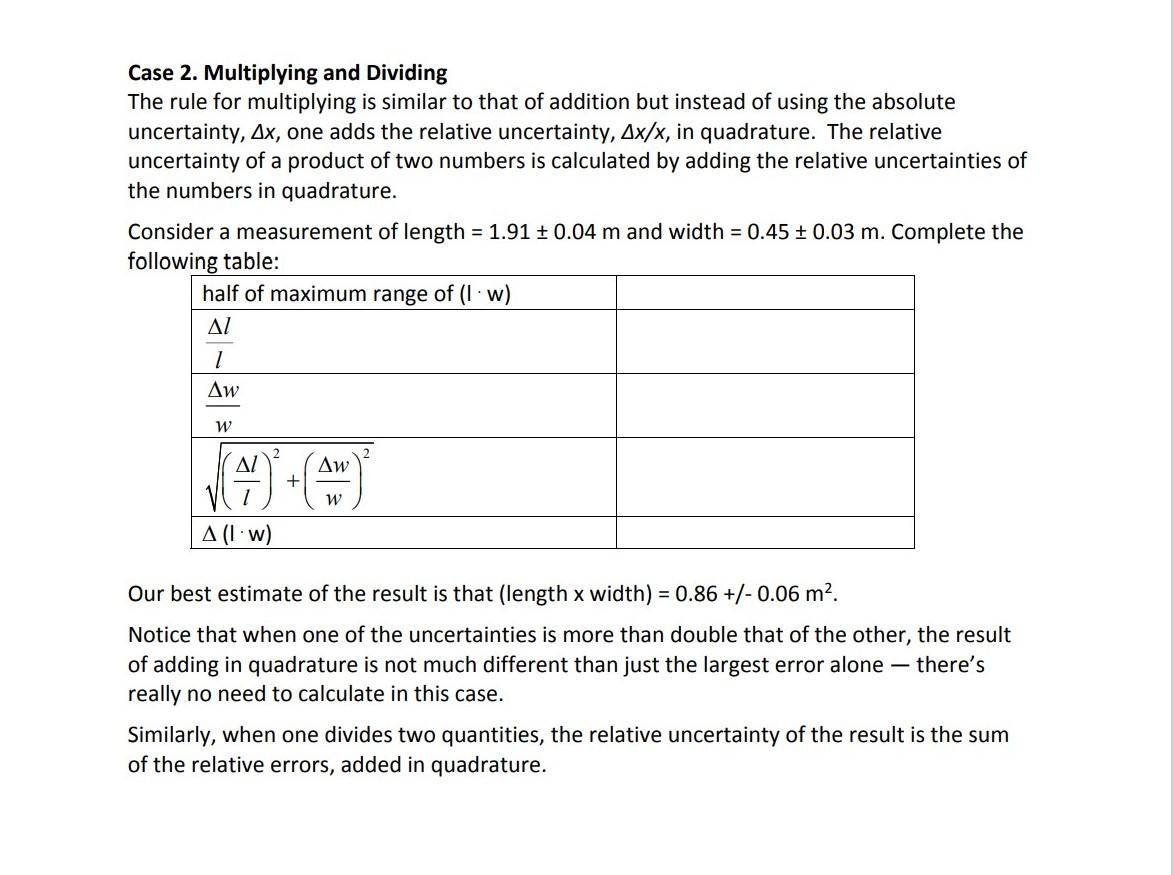 Solved Case 2. Multiplying and Dividing The rule for | Chegg.com
