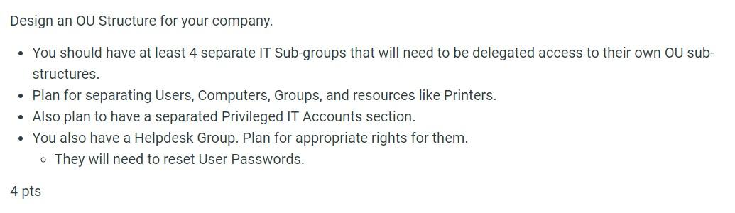 Solved Design an OU Structure for your company. • You should | Chegg.com