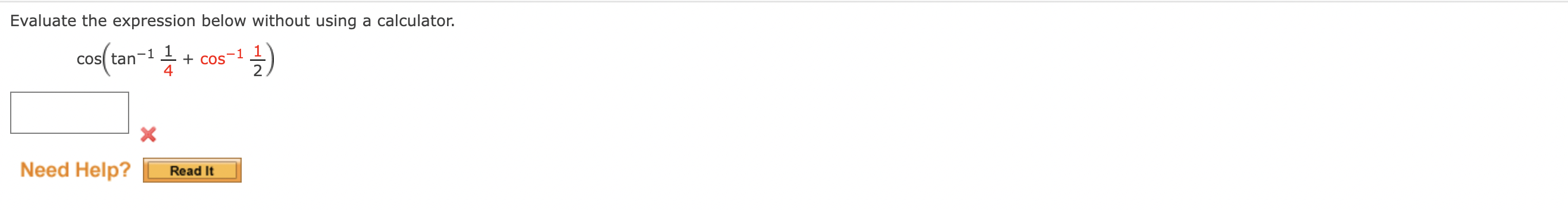 Solved Evaluate the expression below without using a | Chegg.com