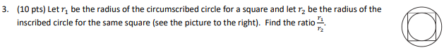 Solved (10 pts) Let r1 be the radius of the circumscribed | Chegg.com
