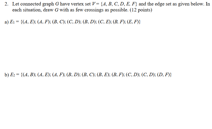 Solved 2. Let connected graph G have vertex set | Chegg.com
