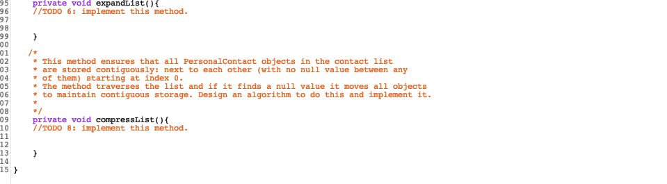 Solved public class Contactlist { private static int INITIAL | Chegg.com