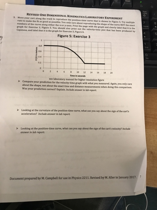 Solved REVISED ONE DIMENSIONAL KINEMATICS LABORATORY | Chegg.com