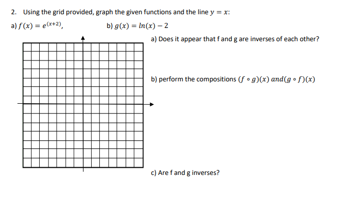 Solved Using the grid provided, graph the given functions | Chegg.com