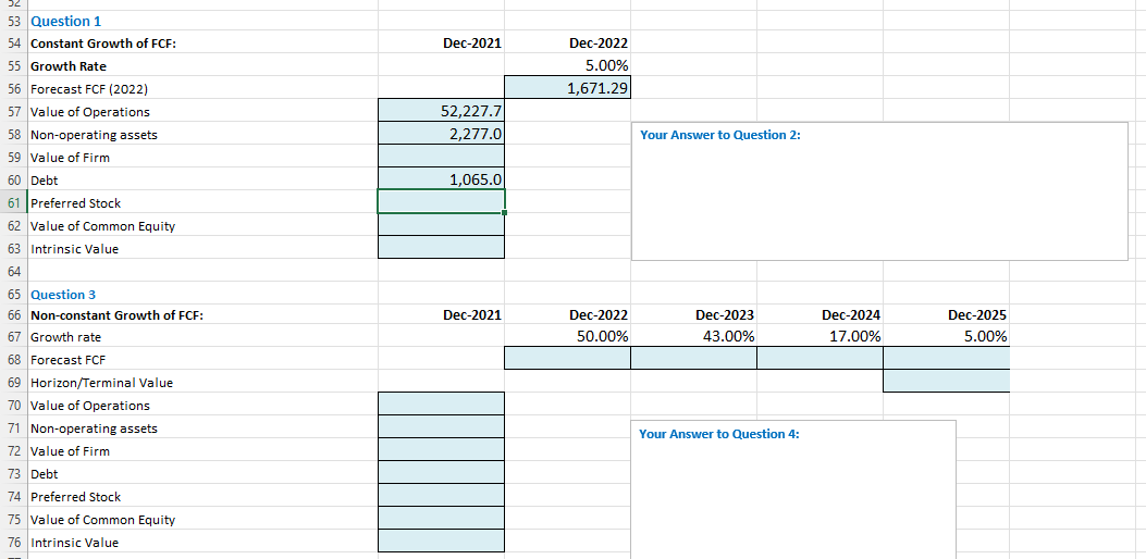1. Using the data provided, complete the template on | Chegg.com