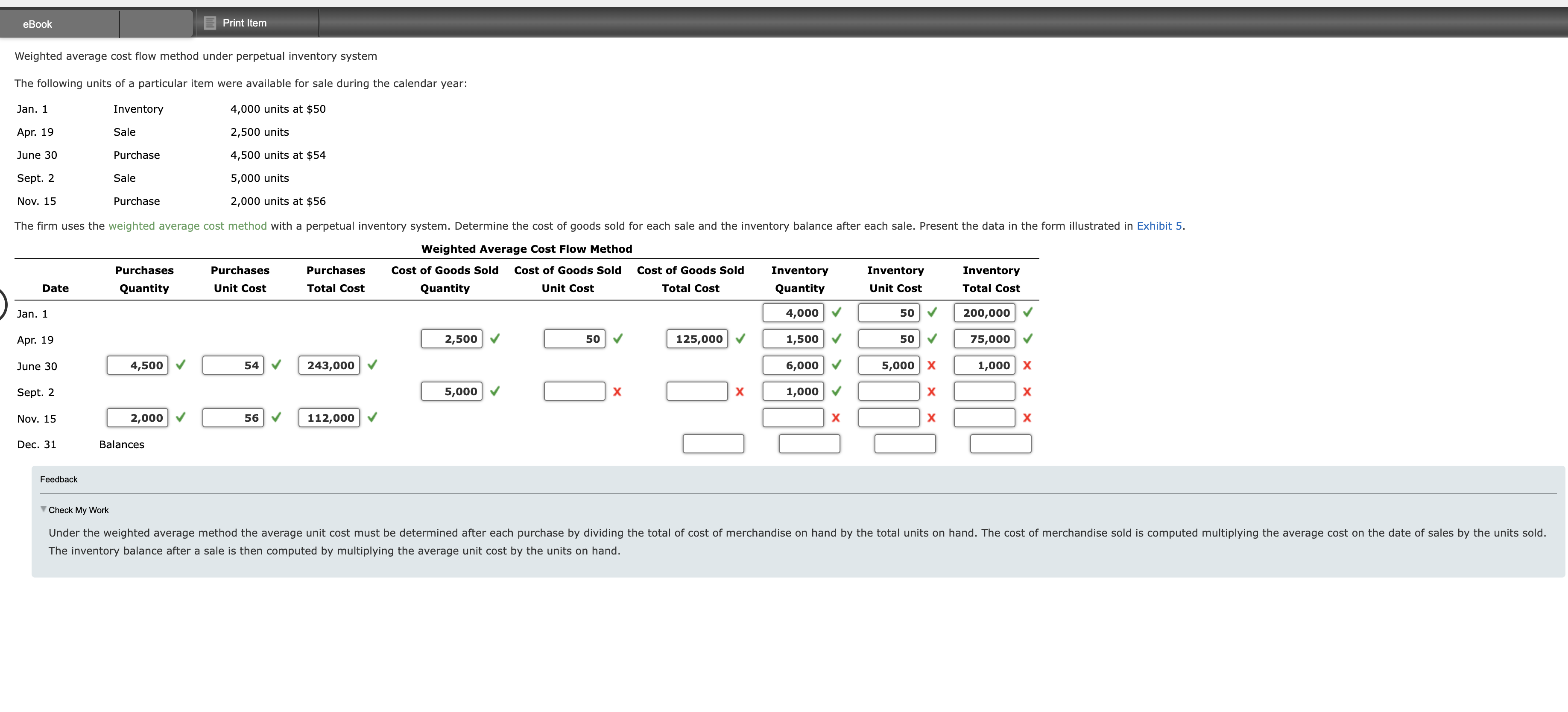 Solved Weighted average cost flow method under perpetual | Chegg.com