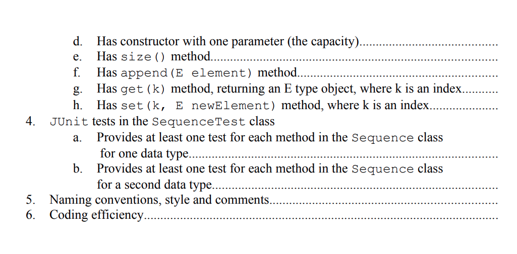 Design specifications Create a Java project project2 | Chegg.com