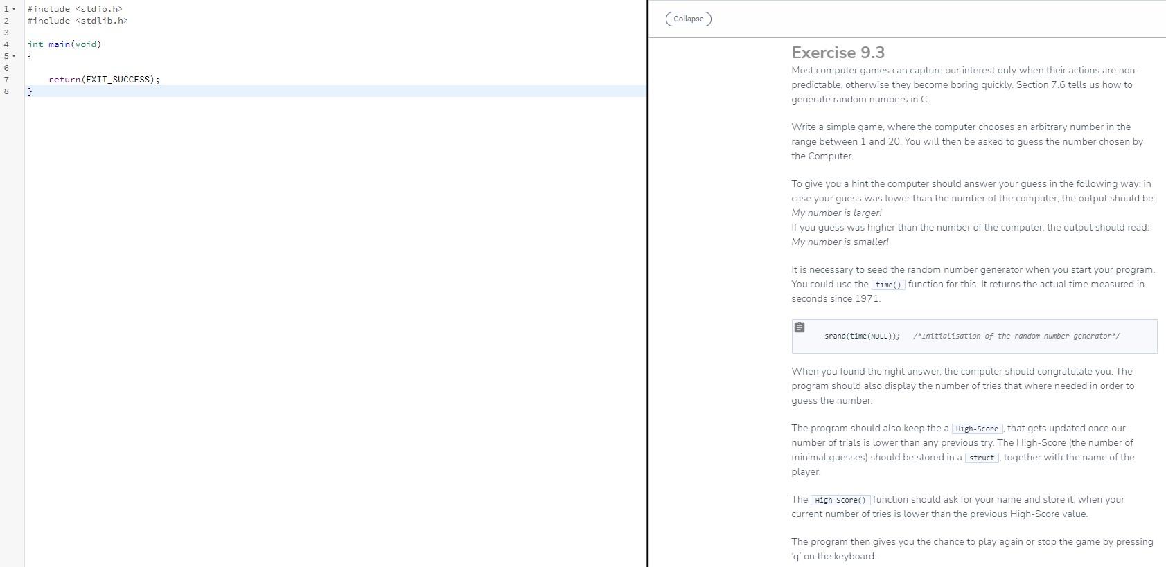 Solved 1 #include #include Collapse int main(void) { 4 5. | Chegg.com