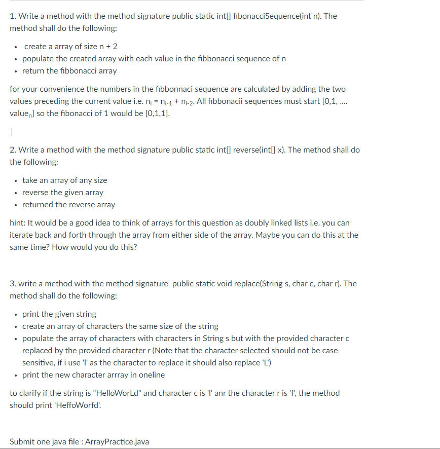 Solved Please help me with the Array practices that I have | Chegg.com