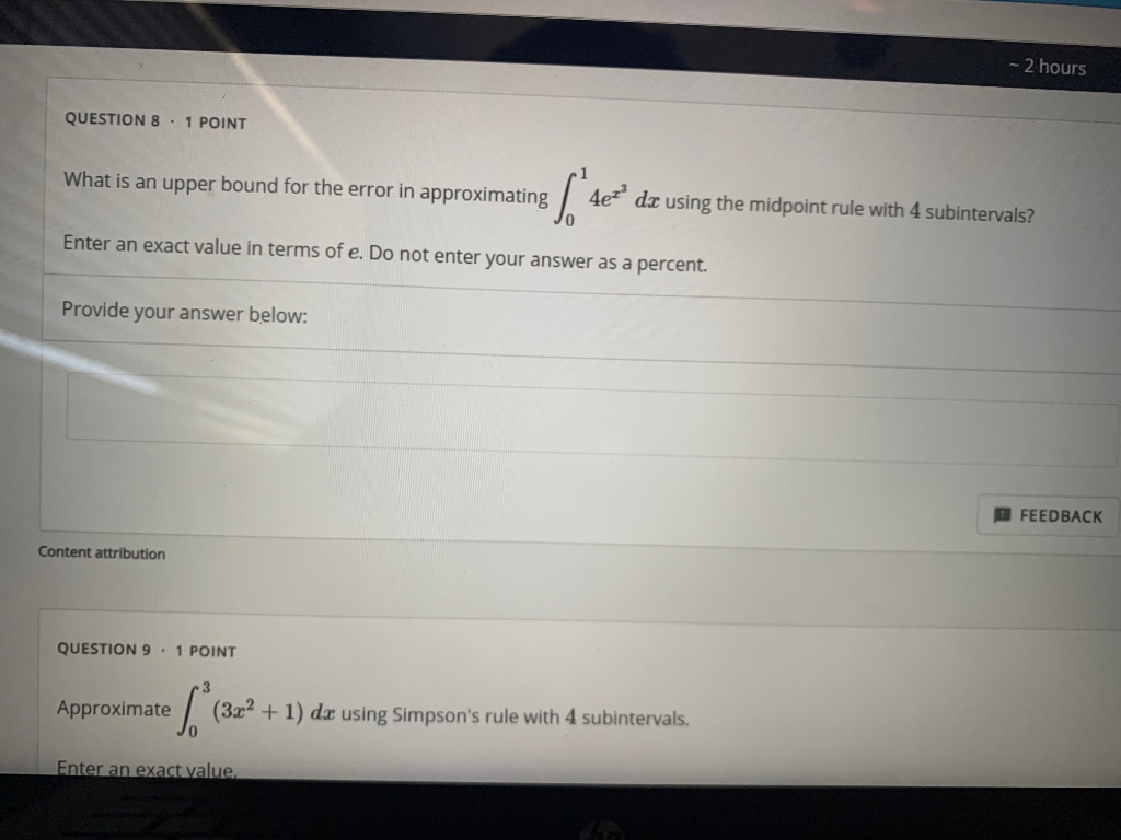 Solved - 2 hours QUESTION 8 . 1 POINT What is an upper bound | Chegg.com