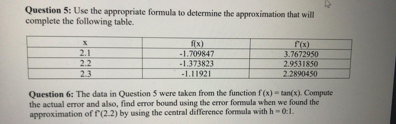 Solved Question 5: Use the appropriate formula to determine | Chegg.com