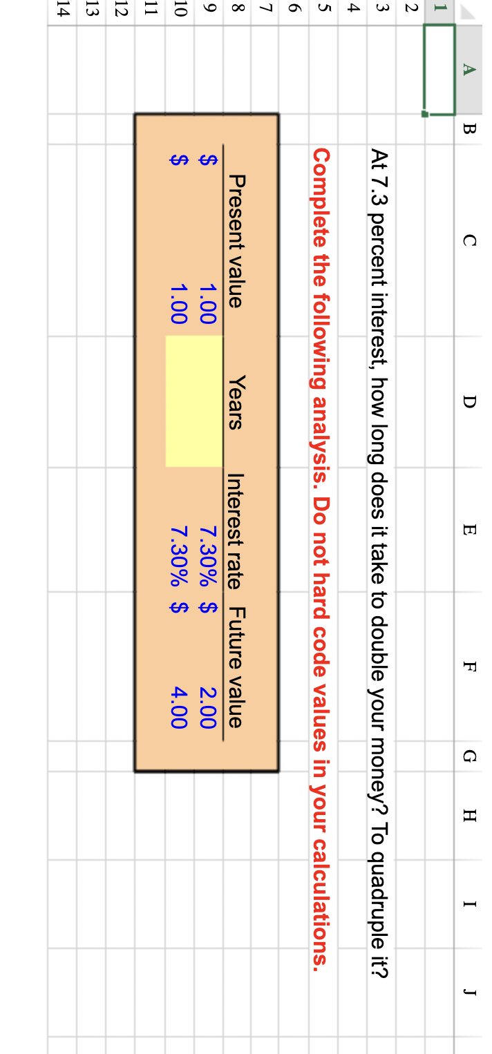 Solved At 7.3 percent interest, how long does it take to | Chegg.com