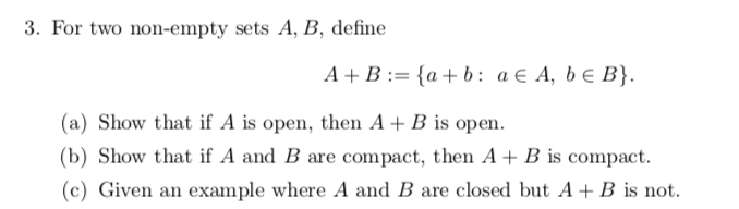 Solved 3. For two non-empty sets A, B, define (a) Show that | Chegg.com
