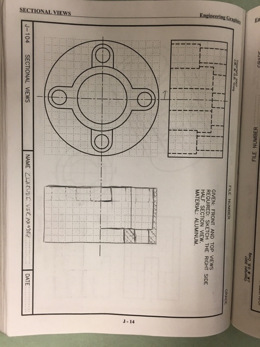 Solved GIVEN: FRONT AND TOP VIEWS REQUIRED: SKETCH THE RIGHT | Chegg.com