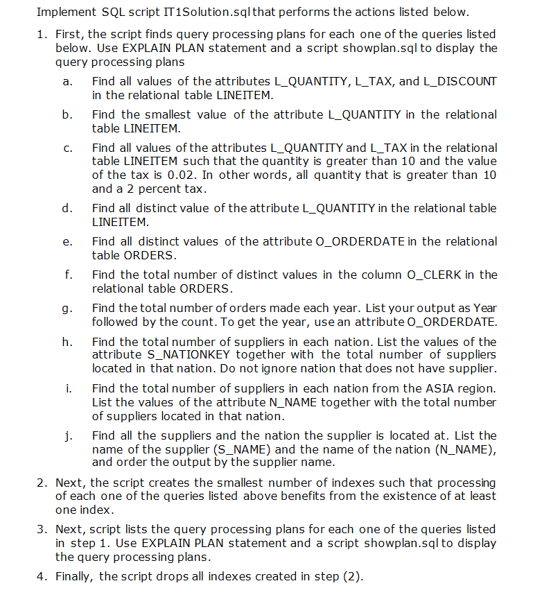 Solved TPC R benchmark database LINEITEM L_QUANTITY | Chegg.com