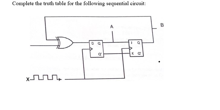 Solved Complete The Truth Table For The Following Sequential