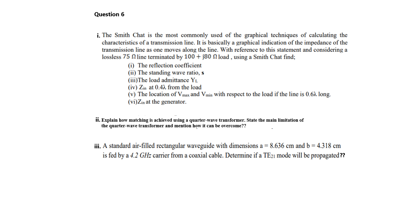Solved Question 6 i. The Smith Chat is the most commonly | Chegg.com