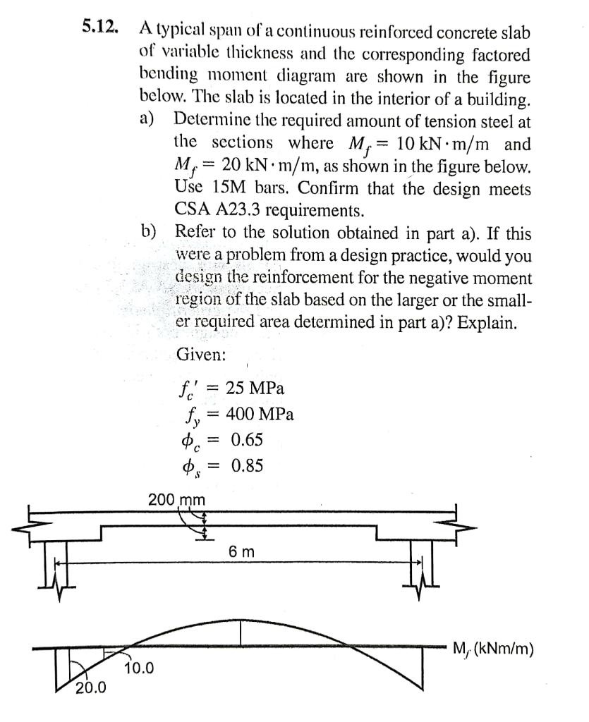 Solved 5.12. A typical span of a continuous reinforced | Chegg.com