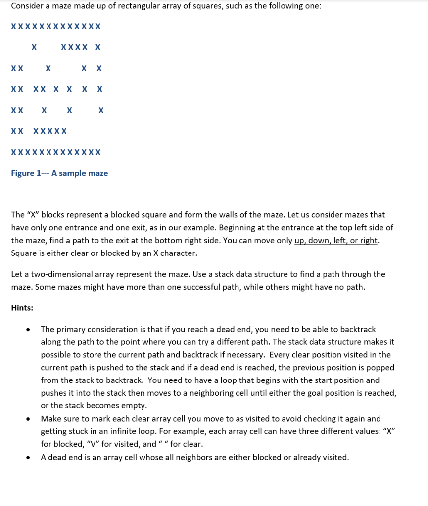 Solved Consider a maze made up of rectangular array of | Chegg.com