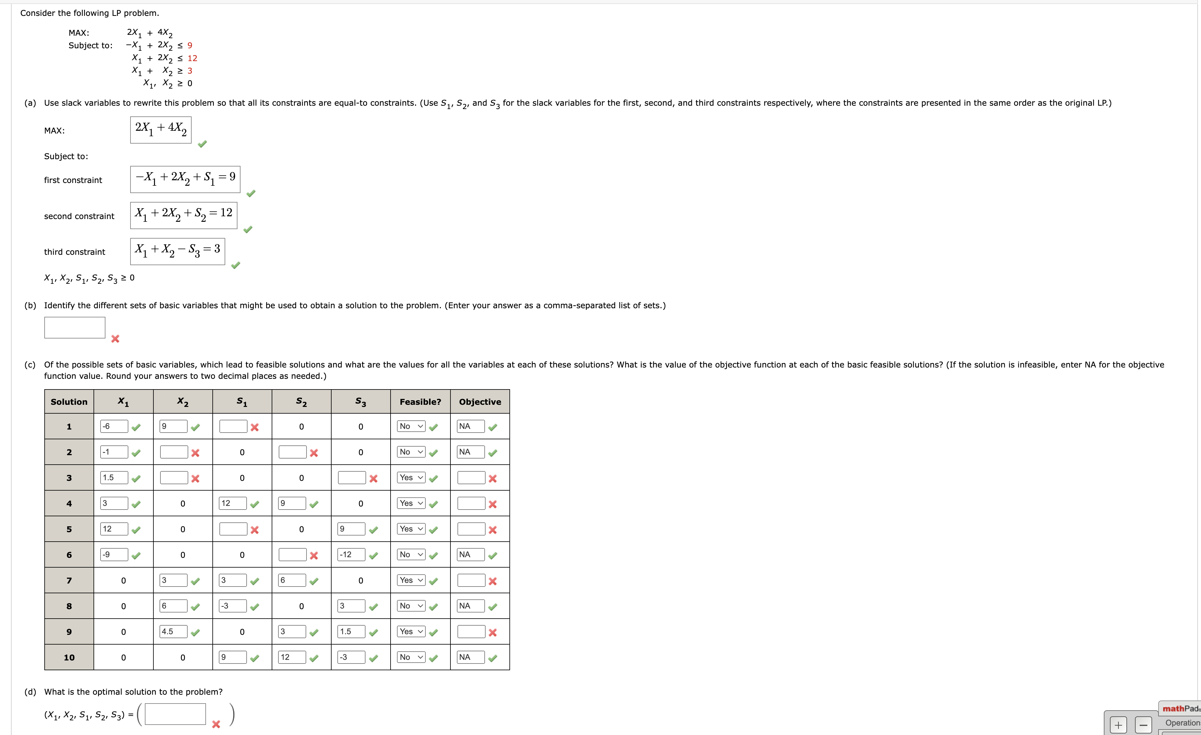 Solved Consider the following LP problem. ﻿MAX: 2x1+4x2 | Chegg.com