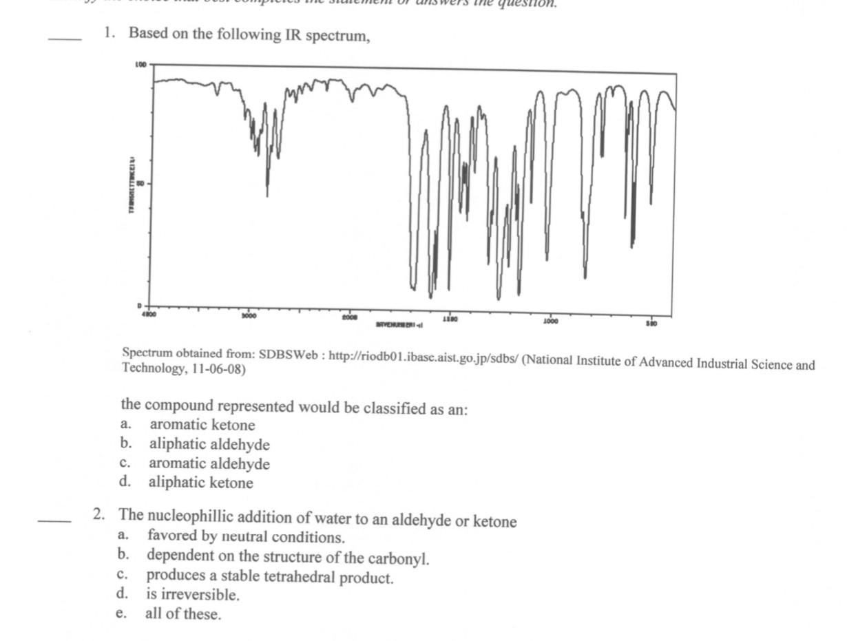Solved une question. 1. Based on the following IR spectrum, | Chegg.com