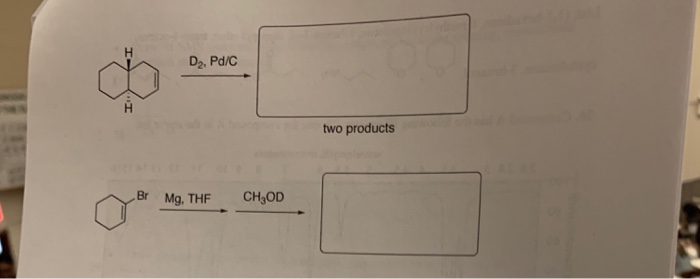 Solved D2, Pd/C two products Br Mg, THF CH3OD | Chegg.com