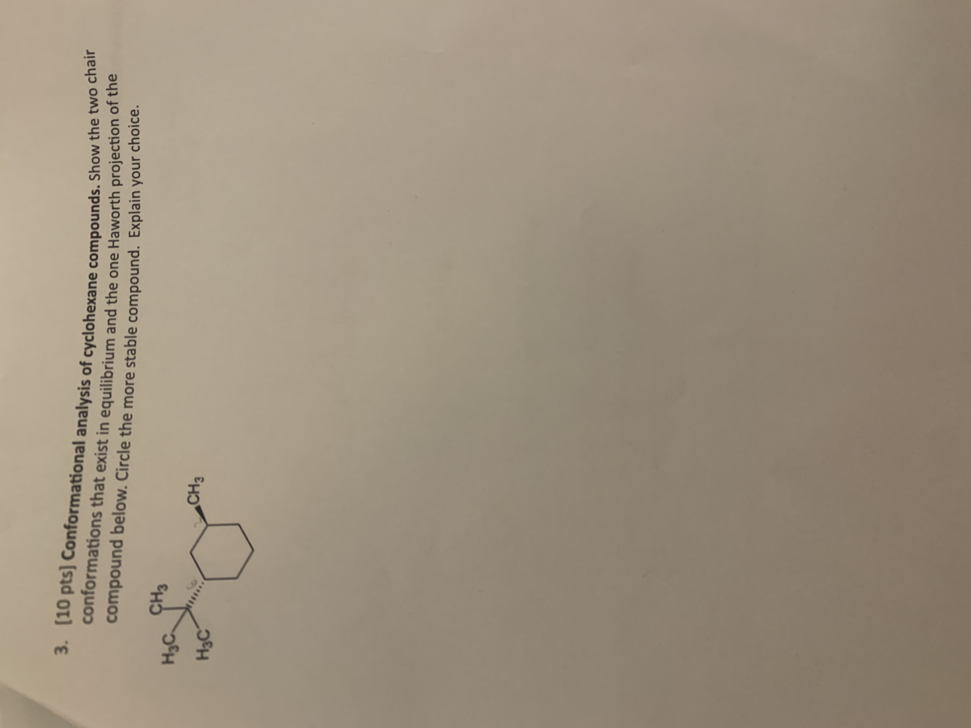 Solved 3. [10 pts] Conformational analysis of cyclohexane | Chegg.com