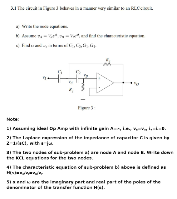 3.1 The circuit in Figure 3 behaves in a manner very | Chegg.com