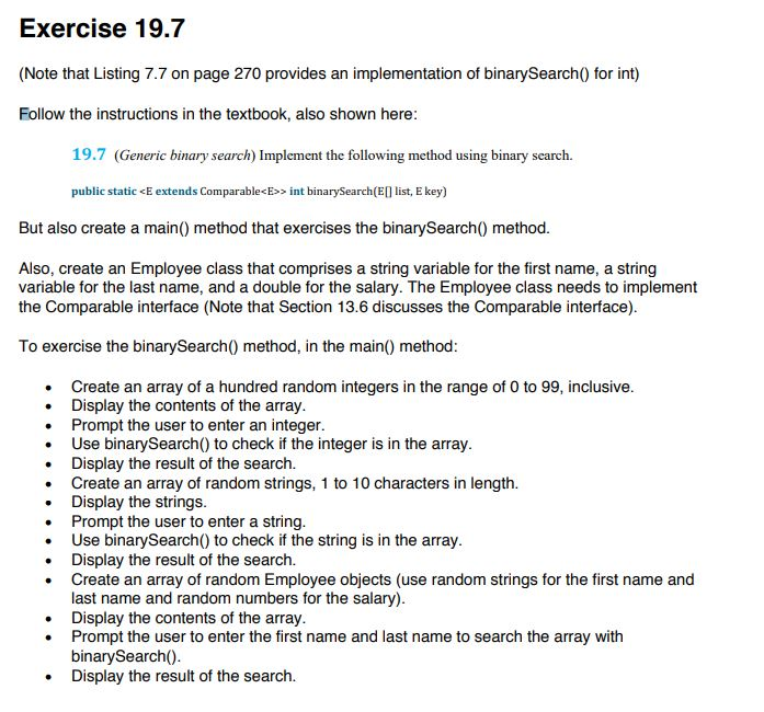 Solved Exercise 19.7 (Note that Listing 7.7 on page 270 | Chegg.com