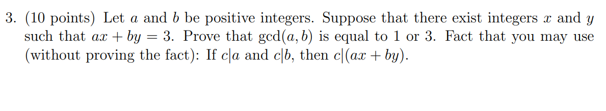 Solved 3. (10 points) Let a and b be positive integers. | Chegg.com