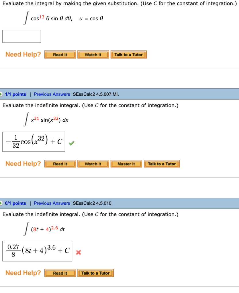 Solved Evaluate the integral by making the given | Chegg.com
