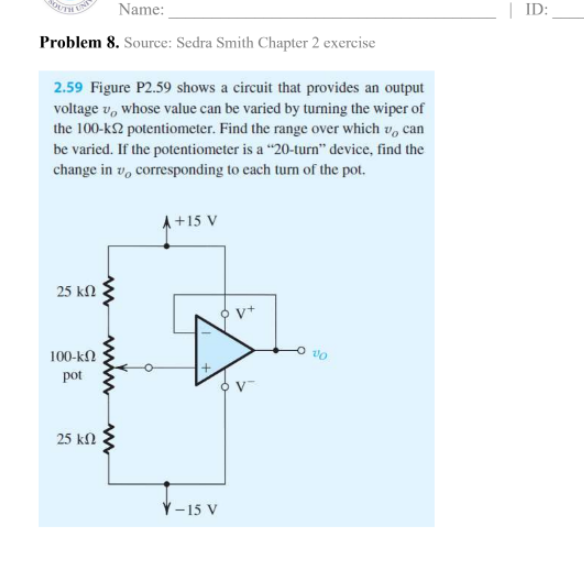 Solved Problem 6. Source: Sedra Smith Chapter 2 exercise D | Chegg.com