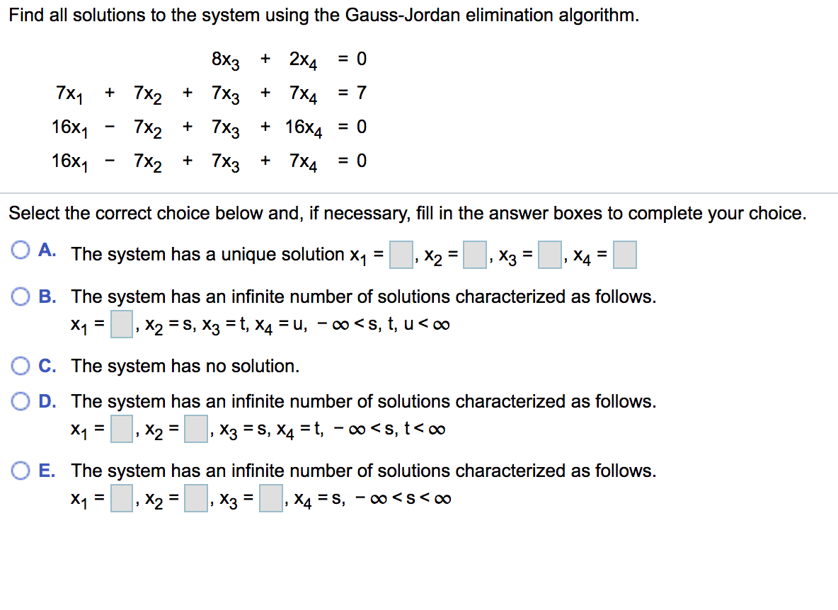 Solved Find all solutions to the system using the | Chegg.com