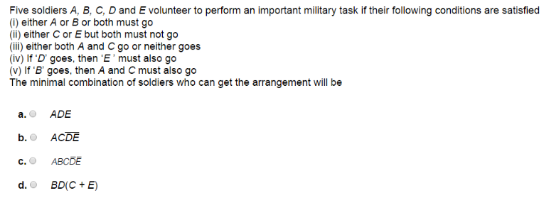 Solved Five soldiers A, B, C, D and Evolunteer to perform an | Chegg.com
