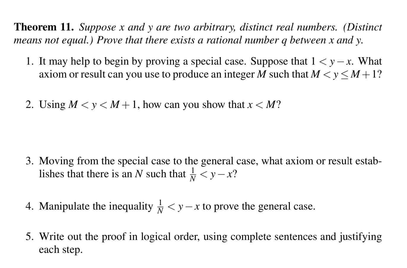 Solved Theorem 11. Suppose x and y are two arbitrary, | Chegg.com