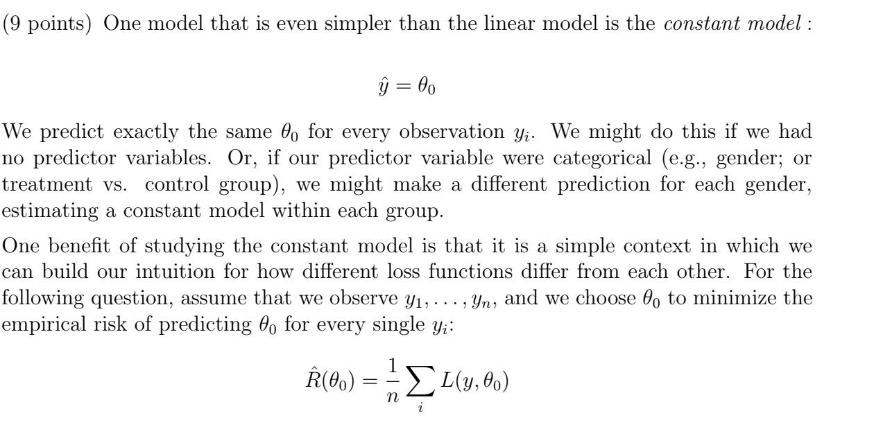 Solved (9 points) One model that is even simpler than the | Chegg.com