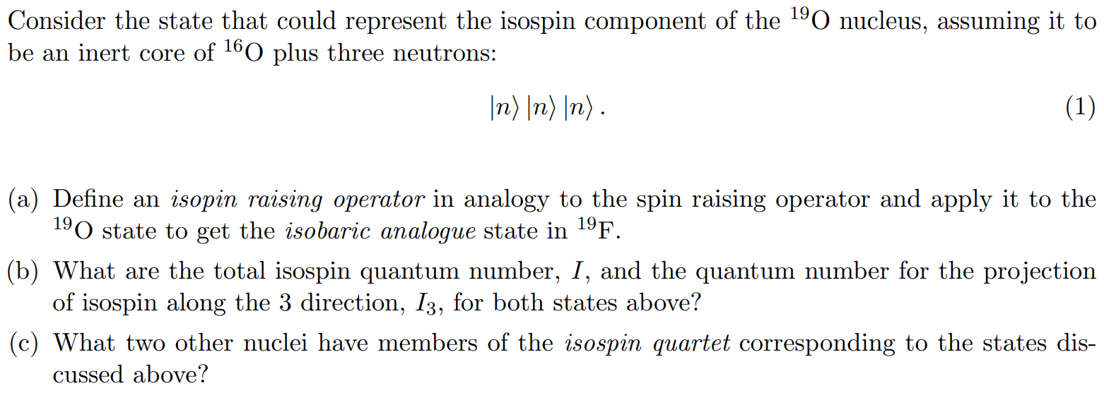 Solved Consider the state that could represent the isospin | Chegg.com