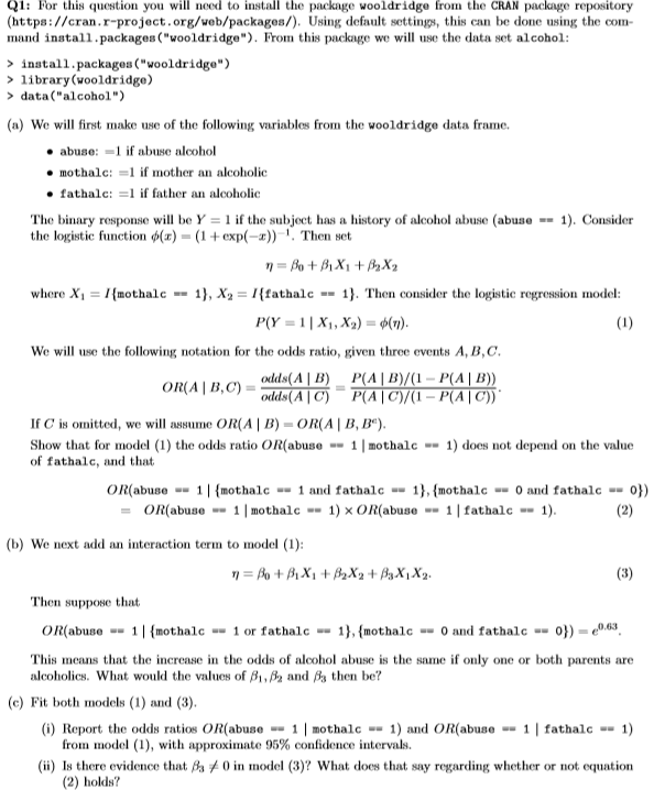 If you use R to solve the problem, please provide the | Chegg.com