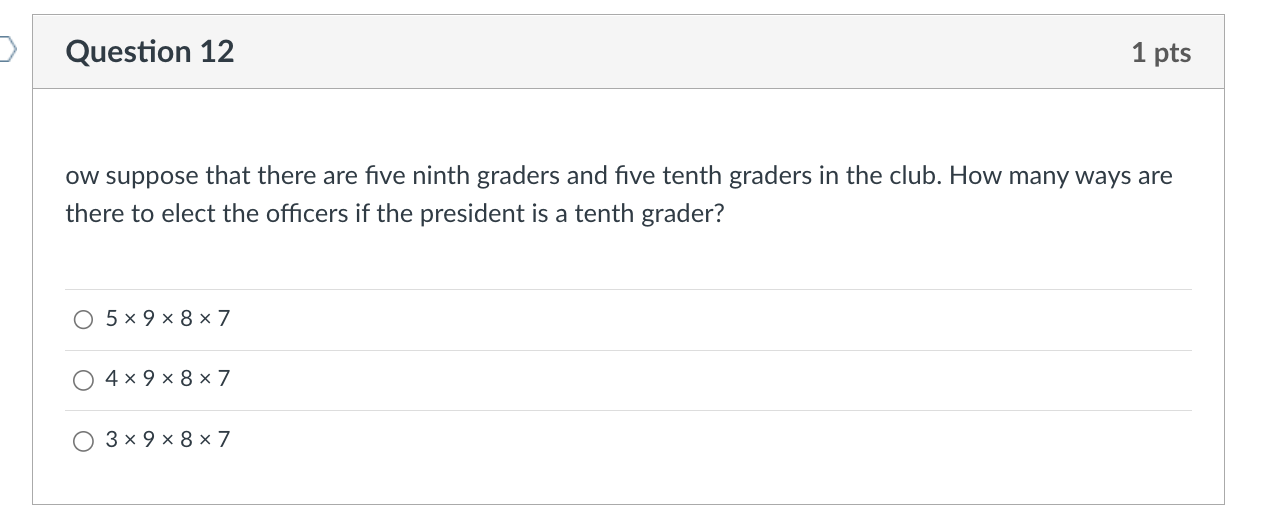 Solved In the following question, a club with 10 students | Chegg.com