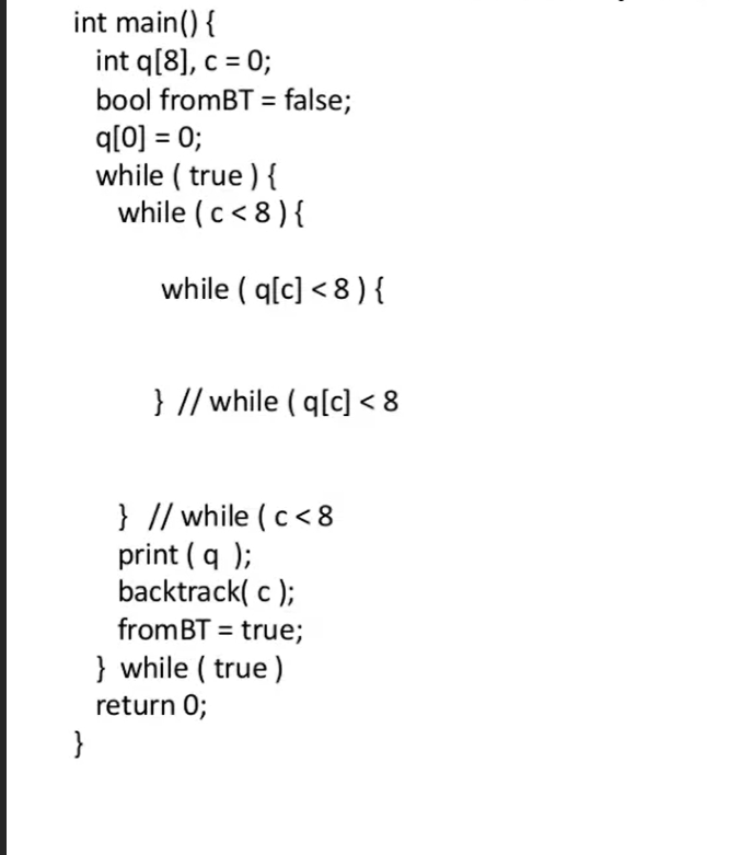 Solved please help me to complete the 8 queens 1 dimensional | Chegg.com