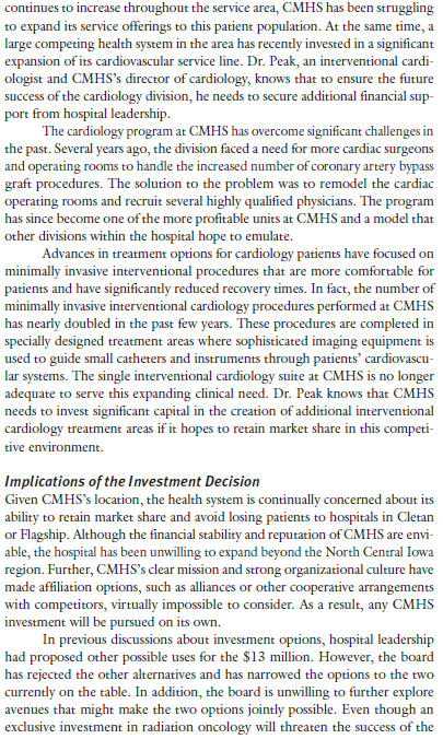 Solved | CASE 46 An Investment Decision for Central Med | Chegg.com