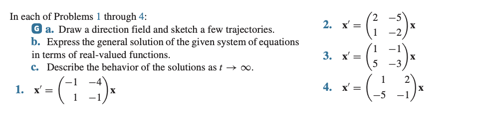 Solved In each of Problems 1 through 4: a. Draw a direction | Chegg.com