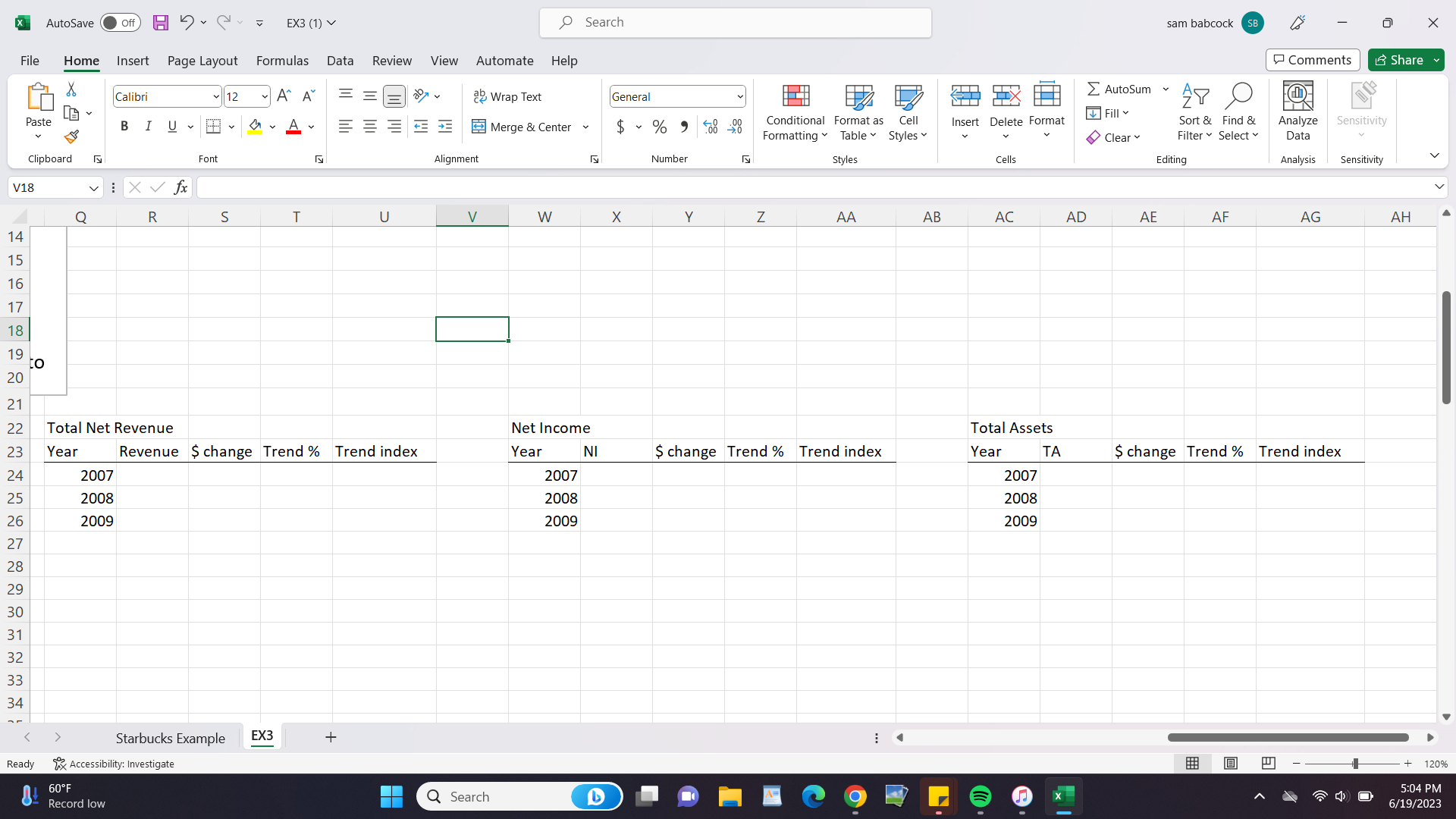 AutoSave off Search sam babcock File Home Insert Page | Chegg.com