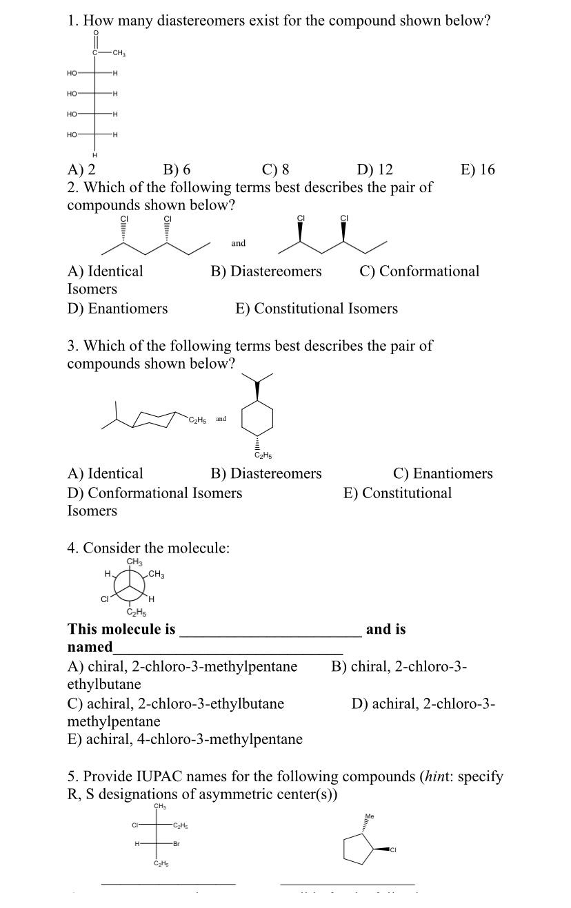 Solved 2. Which of the following terms best describes the | Chegg.com