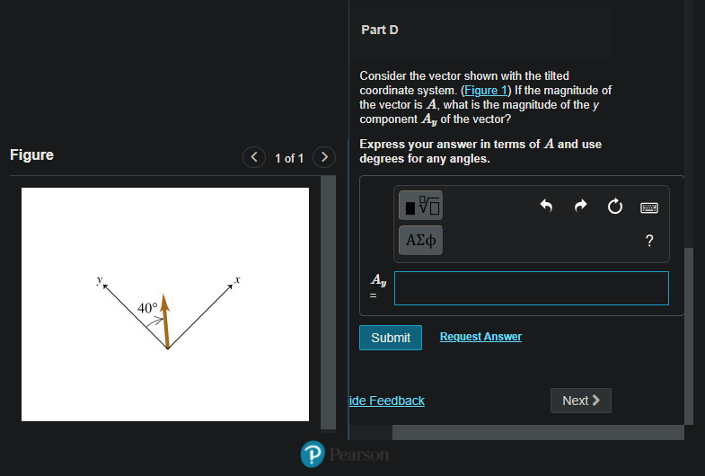 Solved Part D Consider the vector shown with the tilted | Chegg.com